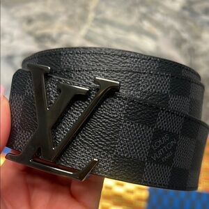 Louis Vuitton | Accessories | Louis Vuitton Black Checkered Belt | Poshmark